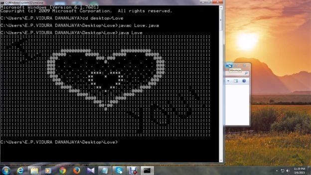 How to say I Love You , using a simple java program