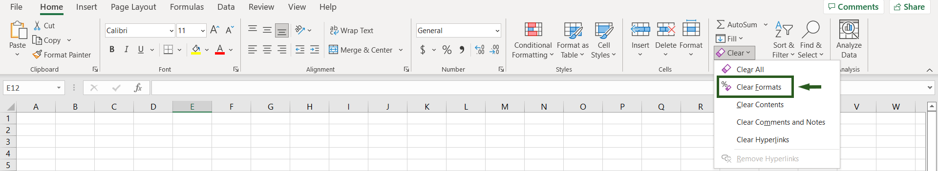 How to Clear Formatting in Excel