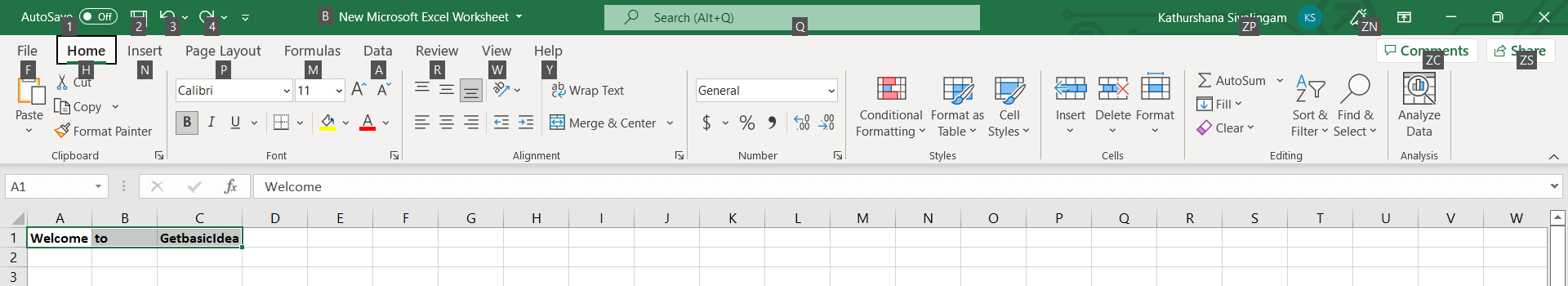 How to Center Across Selection in Excel